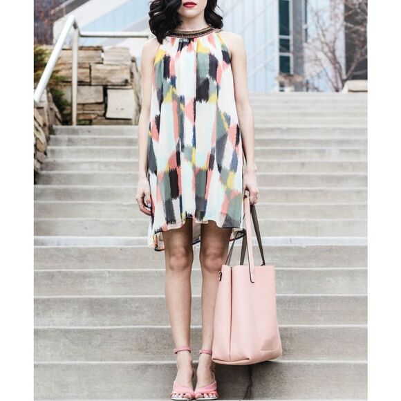 Anthropologie | Dresses | Hdin Paris Beaded Neckline Mini Colorful ...